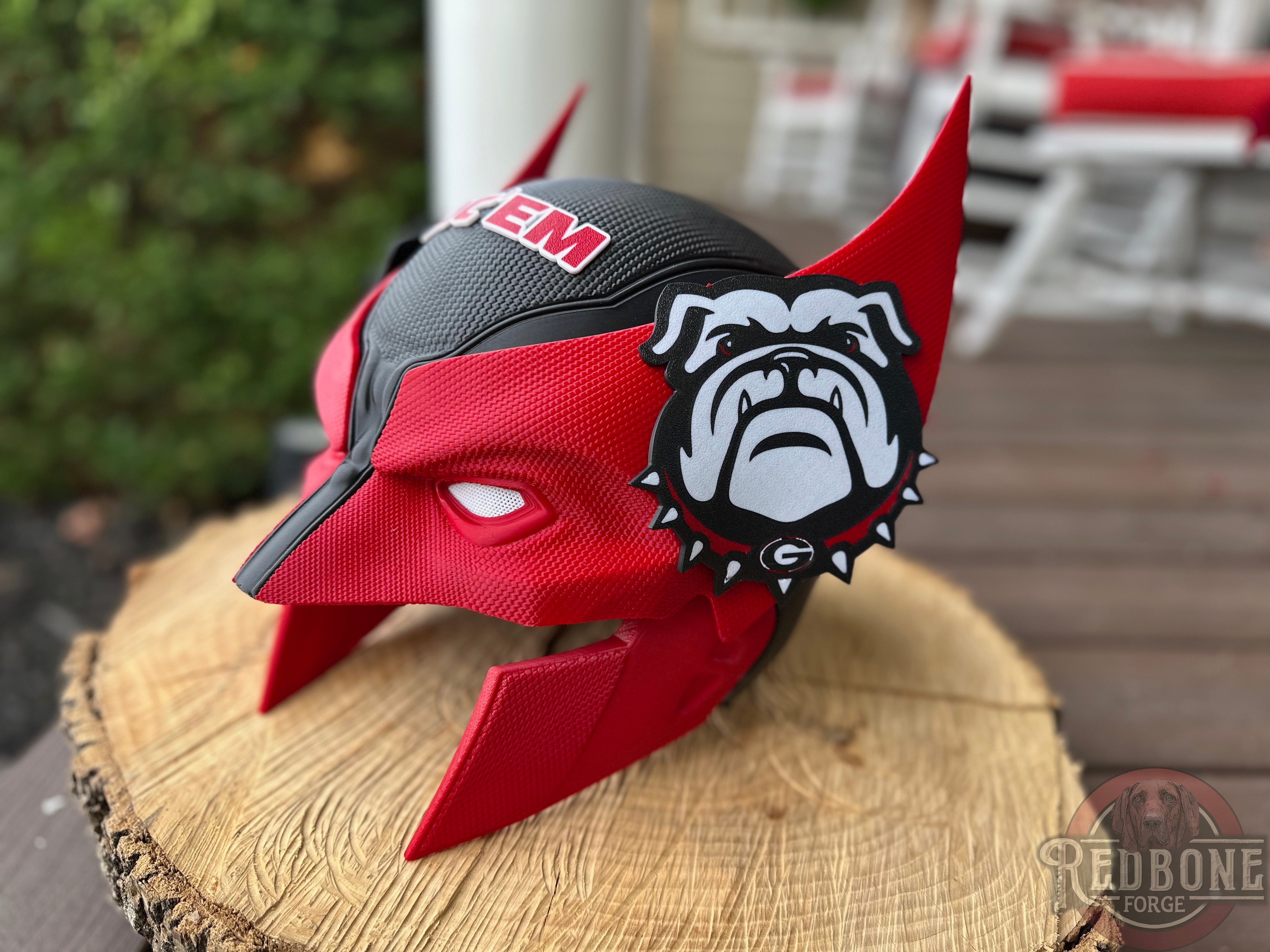 Georgia-Inspired Red & Black Mutant Cowl – Redbone Forge