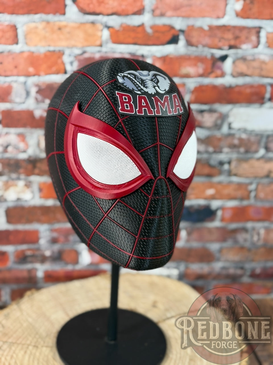 Alabama-Inspired Black & Crimson Miles Web Slinger Helmet – Redbone Forge